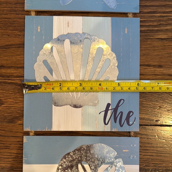 Accents | Coastal Wall Decor Set With Sea Life Designs In Wood And ...